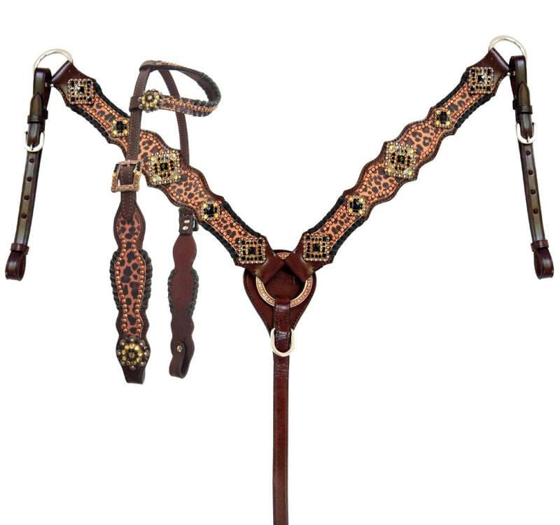 Showman Cheetah & Buckstitch Horse Tack Set — Lambert Vet Supplies