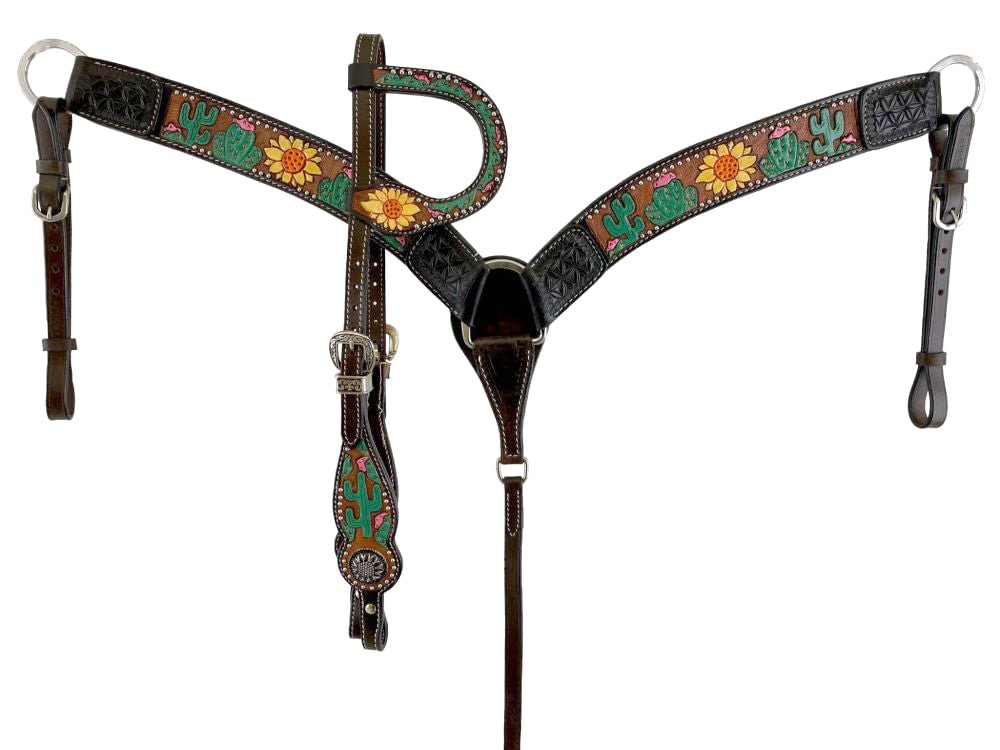 Showman Hand Painted Sunflower & Cactus Horse Tack Set — LVS