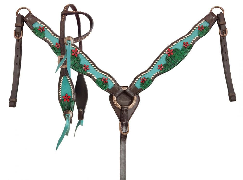 Showman Painted Cactus & 3D Flower Horse Tack Set — Lambert Vet Supplies