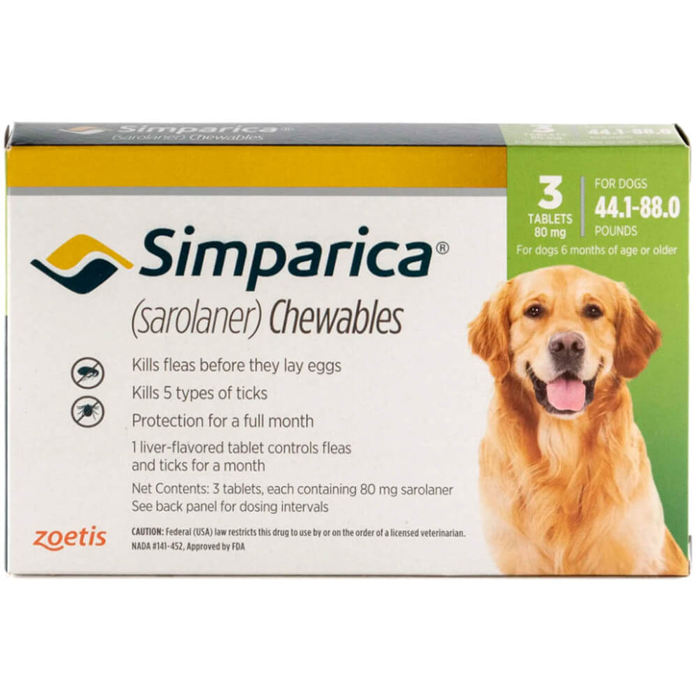 Simparica for Dogs (Sarolaner) Chewable Tablets — Lambert Vet Supplies