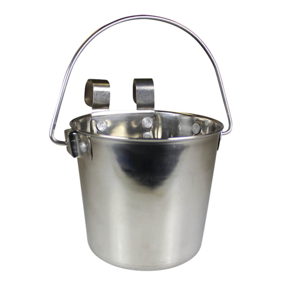 Stainless Steel Pail, Flat Sided Hook-On with Rivets for Farms ...