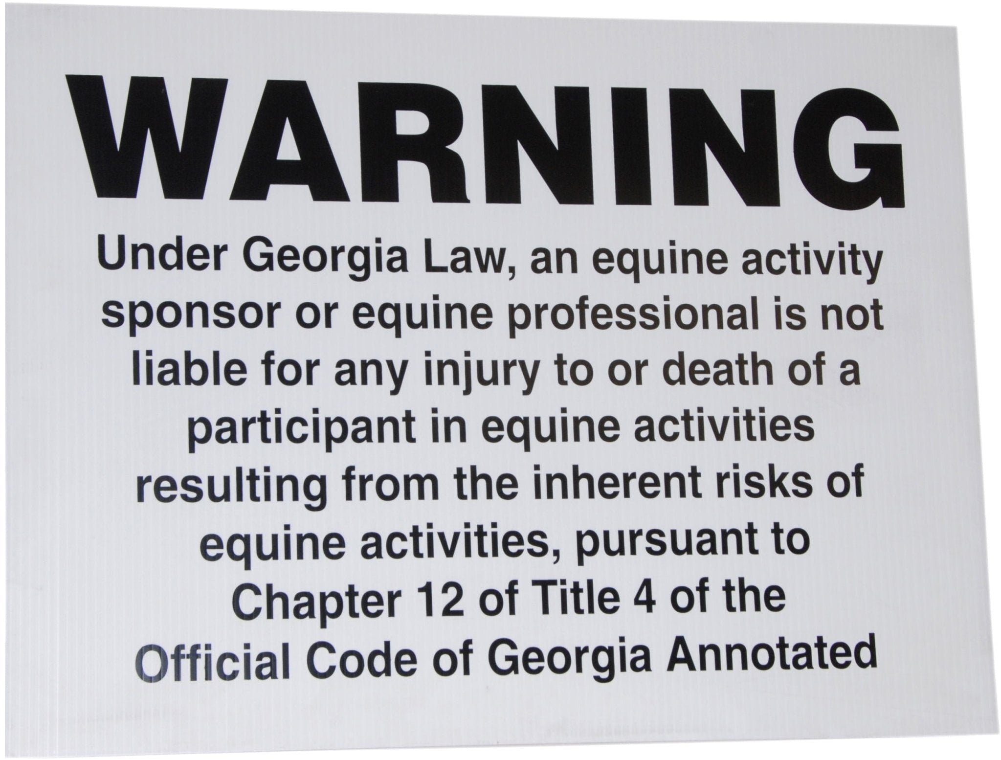 Equine Liability Signs for Georgia — Lambert Vet Supplies
