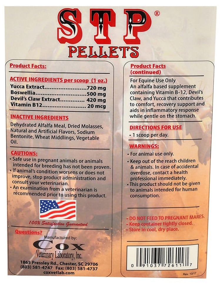 STP (Stop the Pain) Pellets Vitamin B12 Horse Supplement — Lambert Vet Supplies