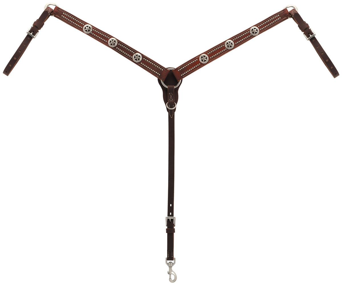 Texas Star Oiled Canyon Rose Harness Leather Tapered Breast Collar by ...