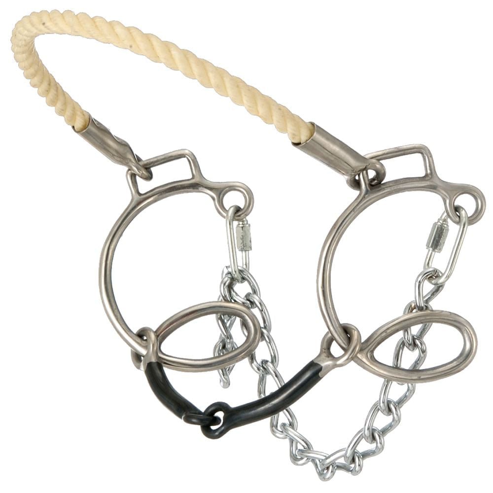Tough1 Six Cheek Sweet Iron Snaffle Bit with Rope Nose, 5 1/2 ...
