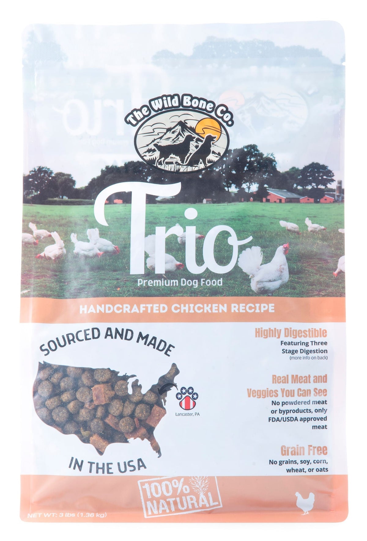 The Wild Bone Co. Trio Premium Grain Free Dry Dog Food, 3 lbs — Lambert ...