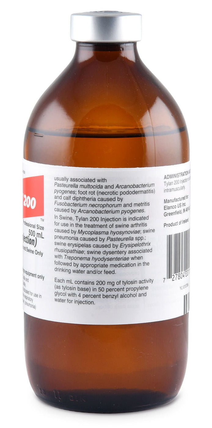 Tylan 200 Antibiotic Injection, Cattle and Swine — Lambert Vet Supplies