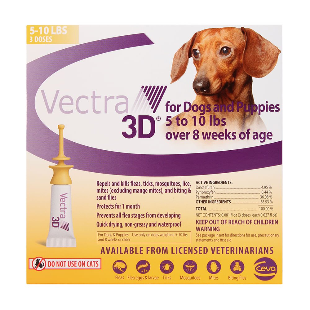 Vectra 3D Flea & Tick Spot Treatment for Dogs Up to 1 Month — Lambert ...