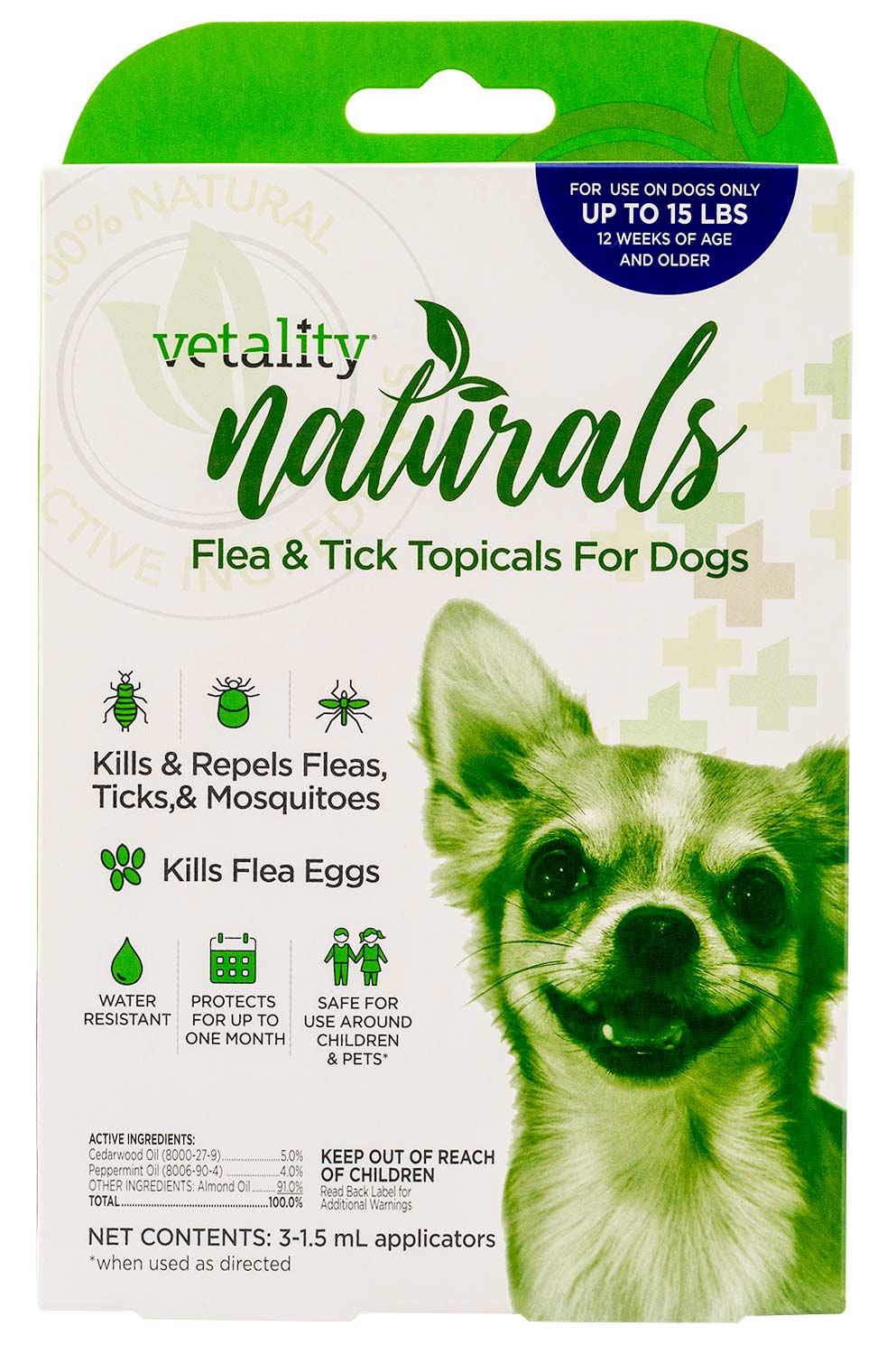 Vetality Naturals Flea & Tick Topicals for Dogs, 3 pack — Lambert Vet ...