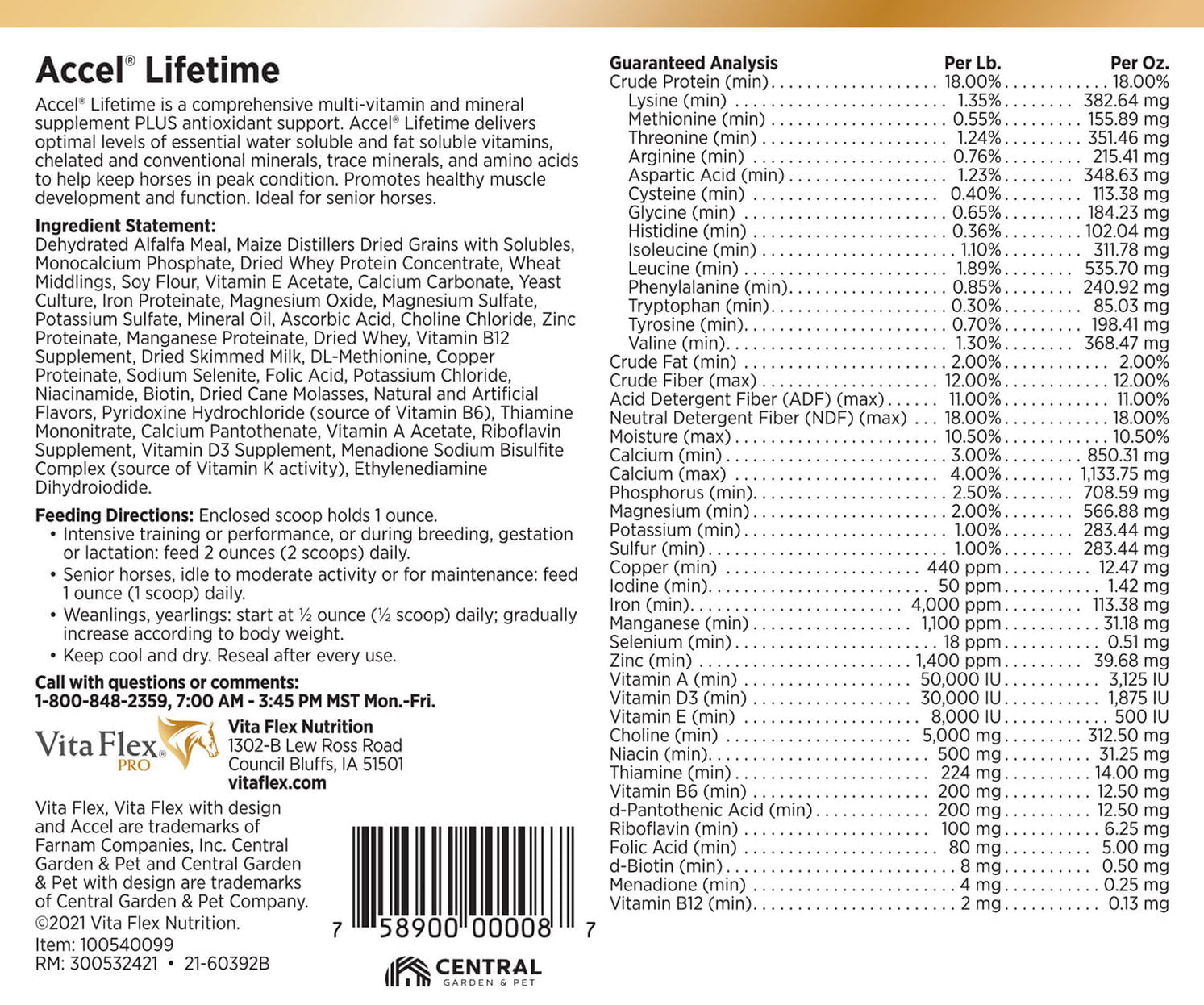 Vita Flex Pro Accel Lifetime Supplement for Horses — Lambert Vet Supplies