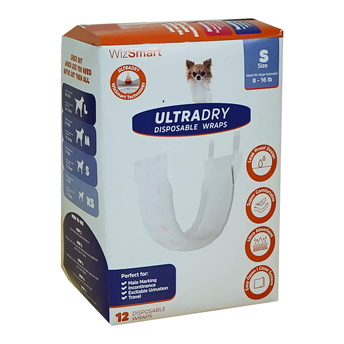WizSmart UltraDry Male Wraps, 12ct — Lambert Vet Supplies