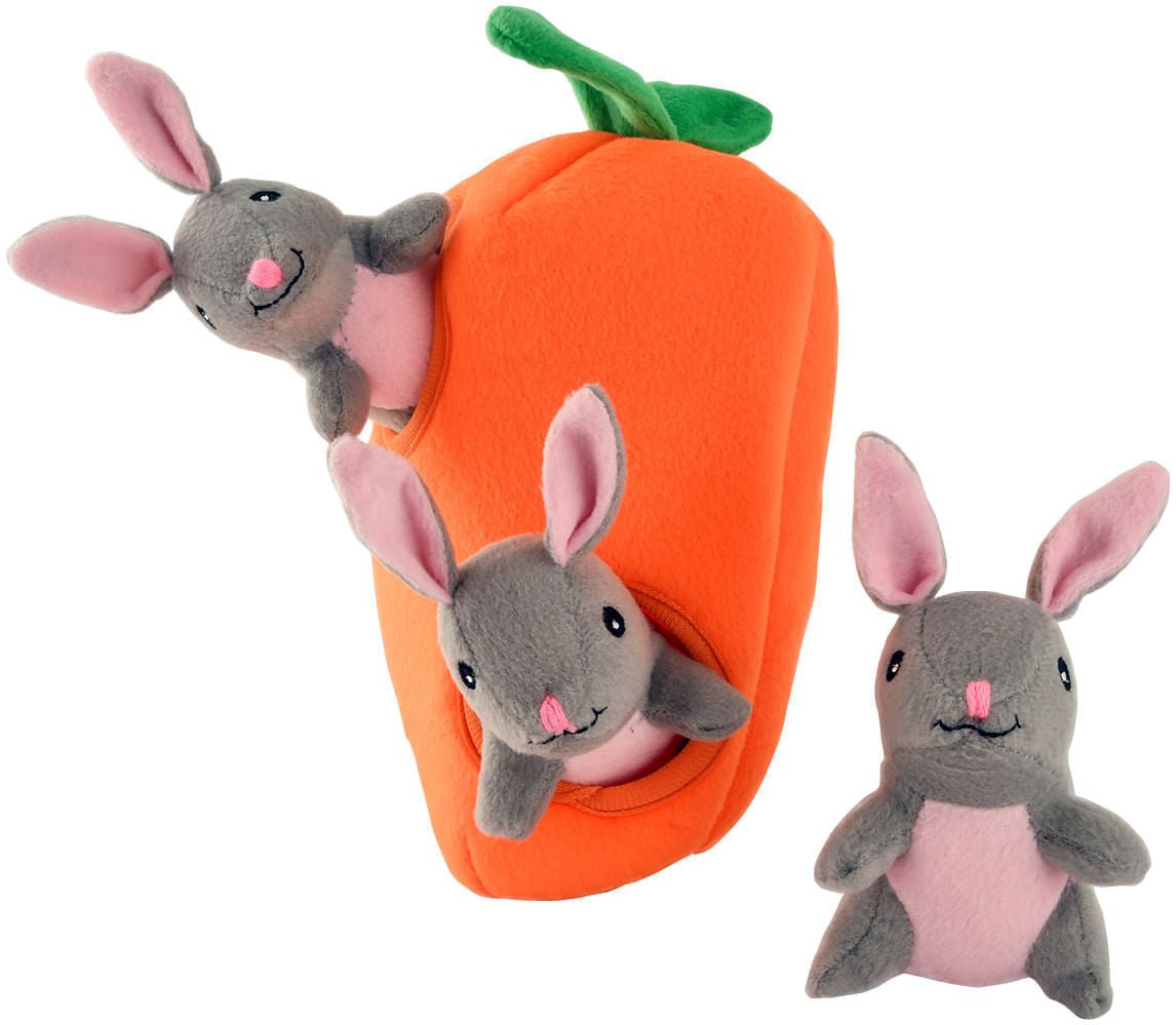 Zippy Paws Bunnies 'n Carrot Burrow Plush Puzzle Pet Toy — Lambert Vet ...